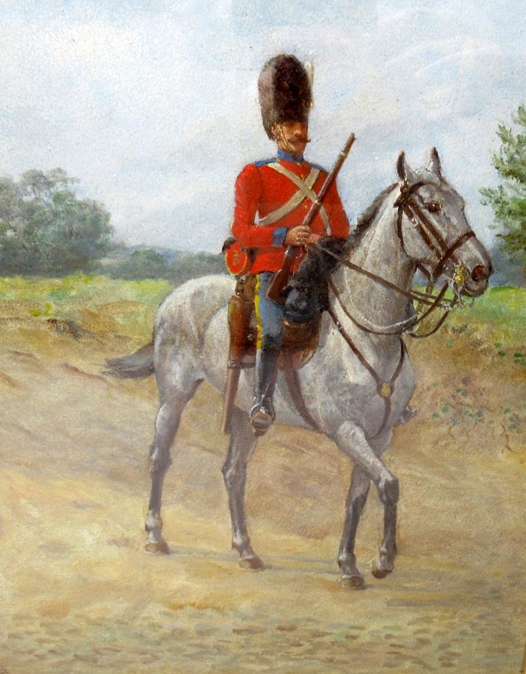 Thomas Mackay Oil Painting Bird’s-Eye Maple Frame 1912 British Soldier ...