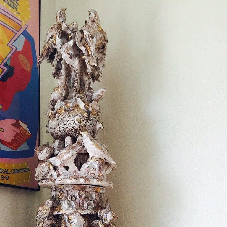 Thomas McCanna - "Totem Fantasy with Birds" Fountain For Sale at 1stDibs