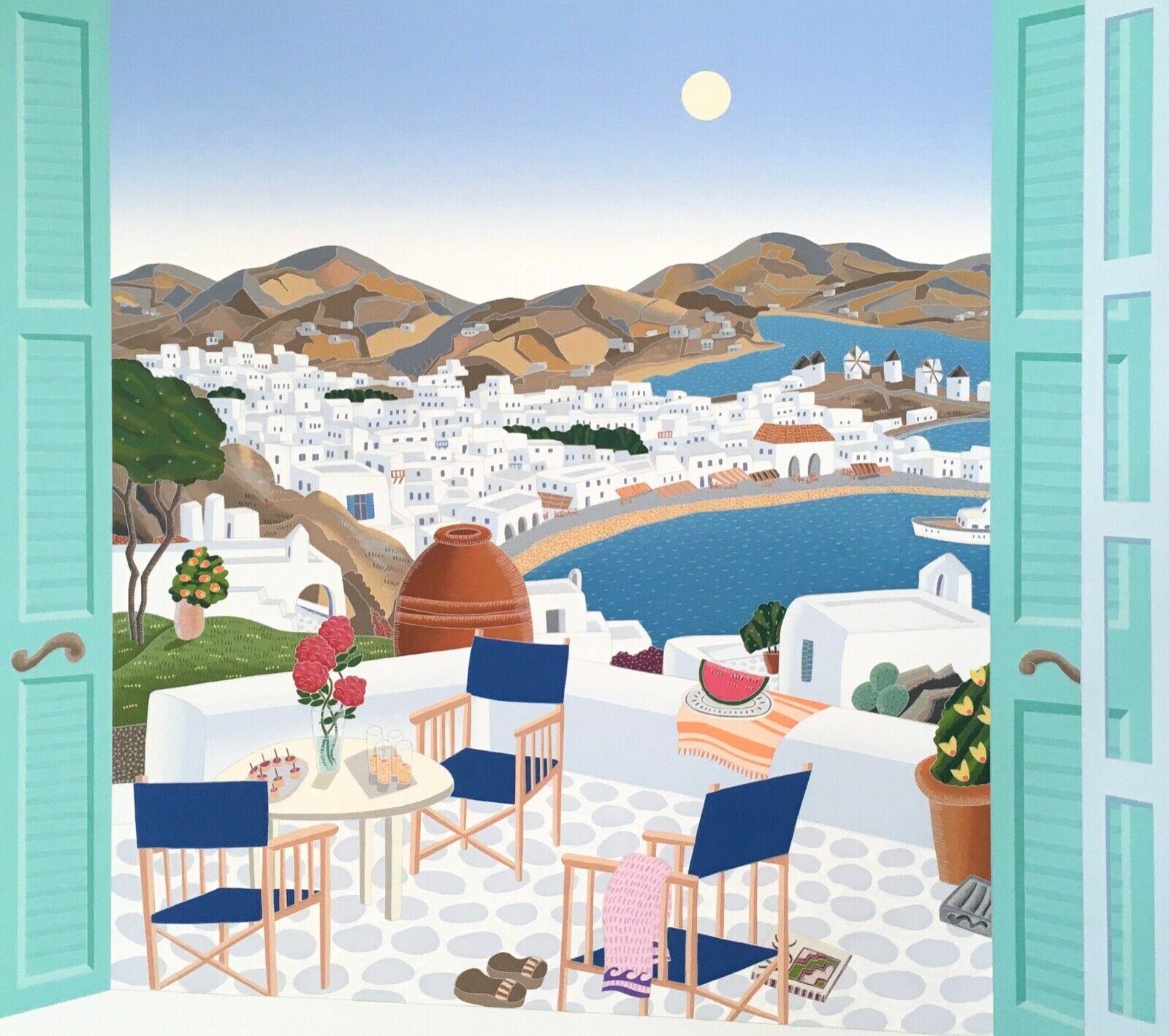 Thomas McKnight - Mykonos Terrace at 1stDibs | thomas mcknight mykonos harbor