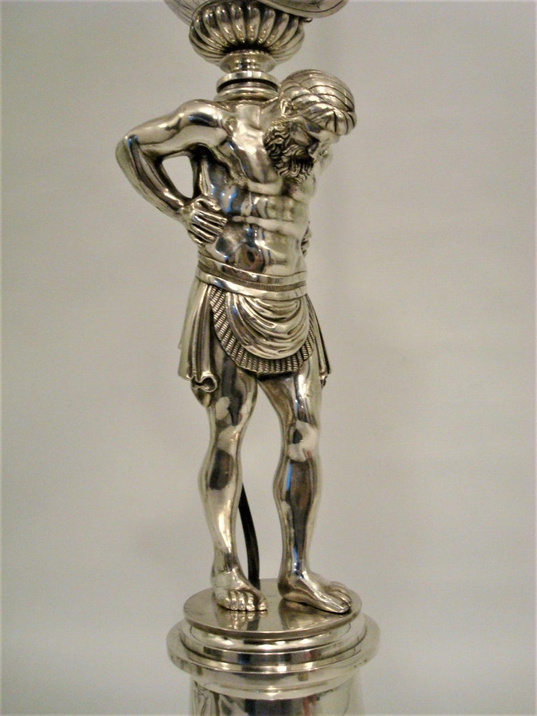Thomas Messenger and Sons 'Atlas' Sculpture Bronze Lamp Base, England ...