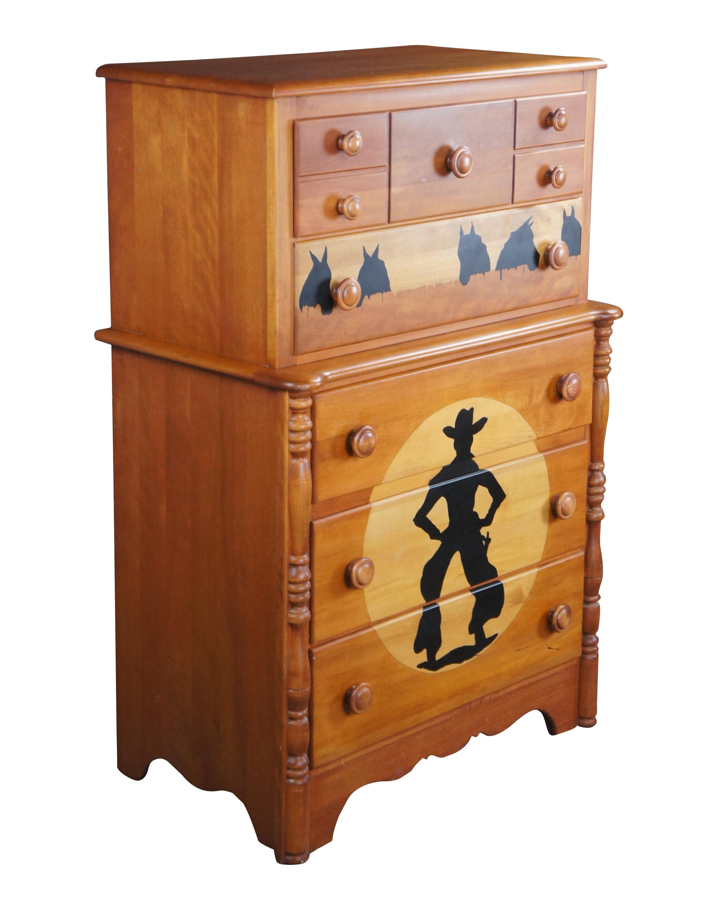 Thomas Molesworth American Walnut Western Cowboy Horse Tallboy Chest ...