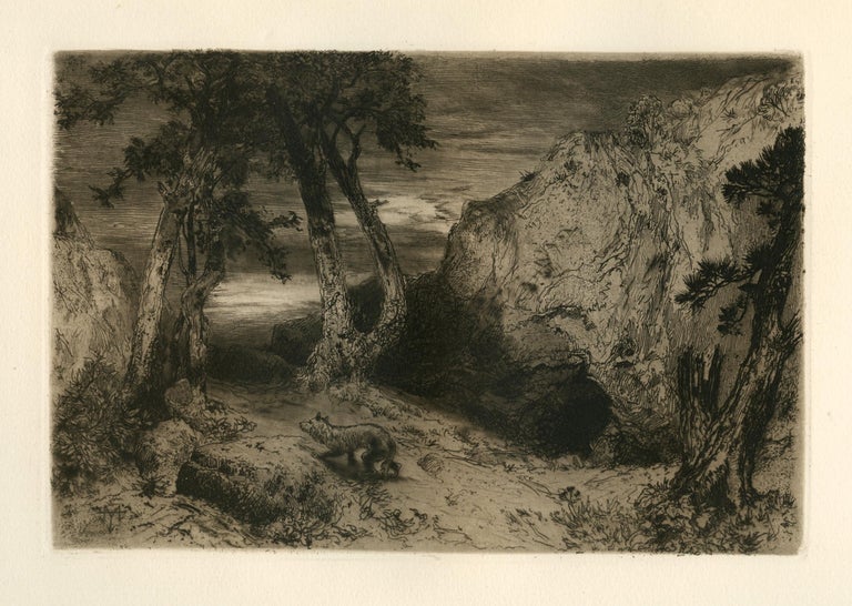 Thomas Moran - "Twilight in Arizona" original etching For Sale at 1stDibs