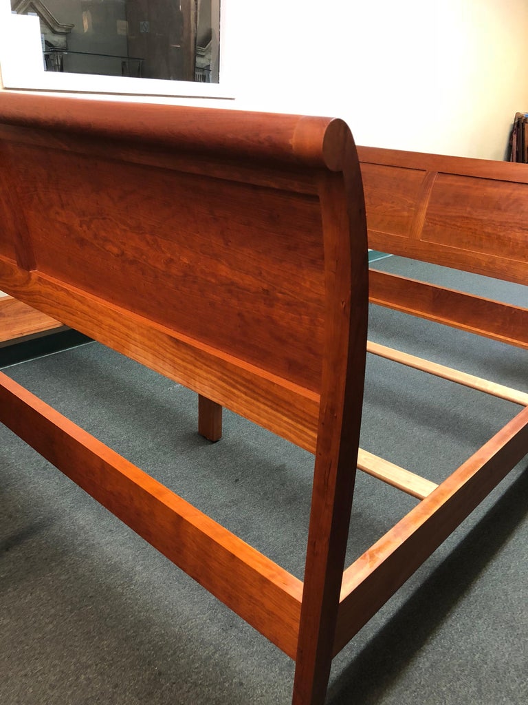 Thomas Moser King Size Cherry Sleigh Bed Frame For Sale at 1stDibs