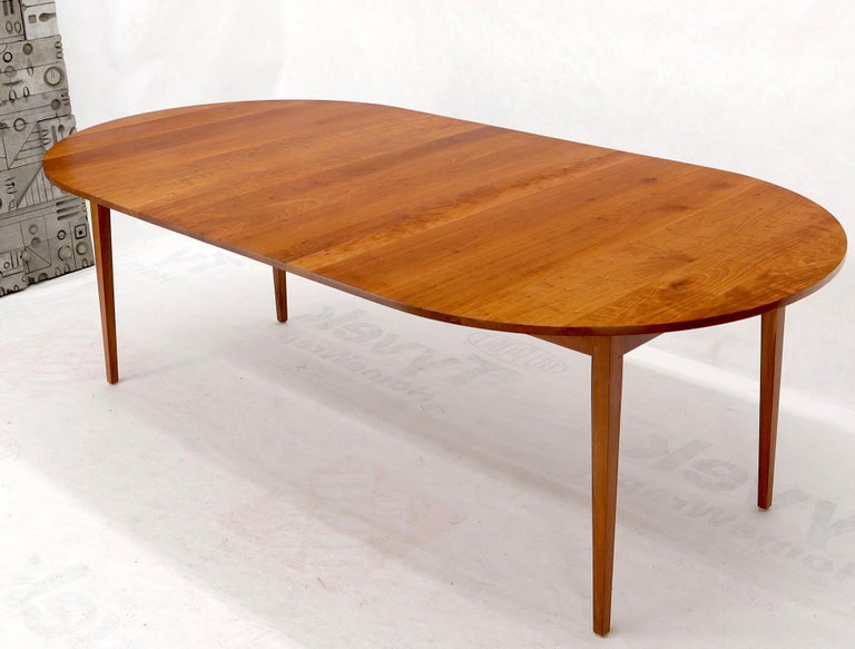 Thomas Moser Signed Oval Solid Cherry Dining Table with One Leaf at ...