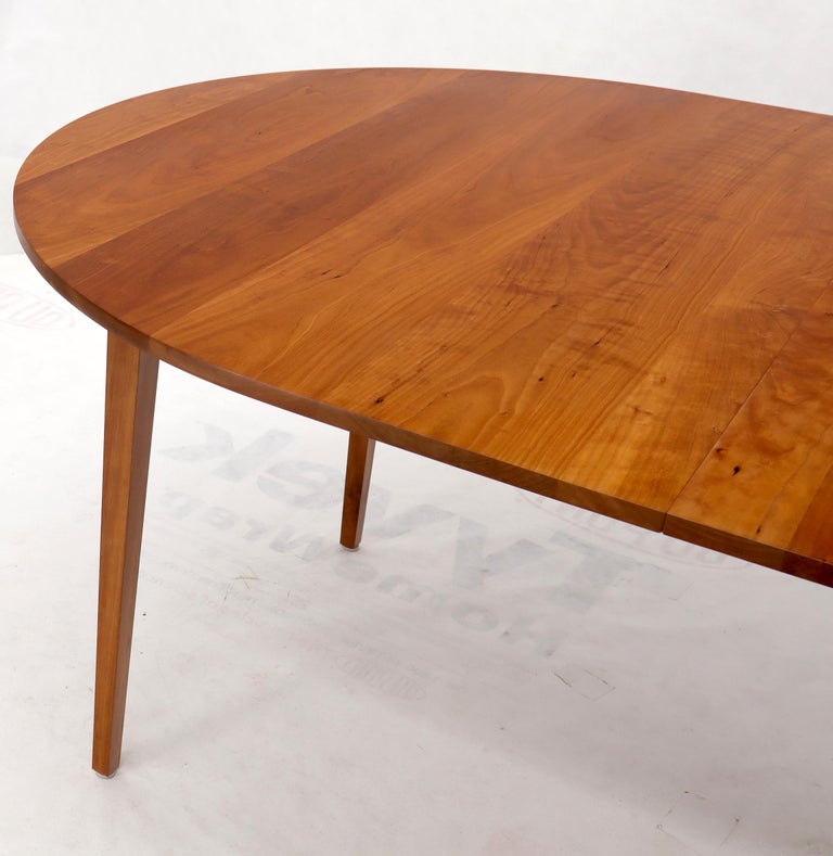 Thomas Moser Signed Oval Solid Cherry Dining Table with One Leaf at ...