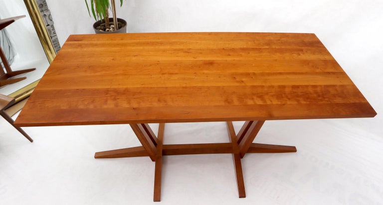 Thomas Moser Trestle Base Studio Made Thick Solid Cherry Top Dining ...