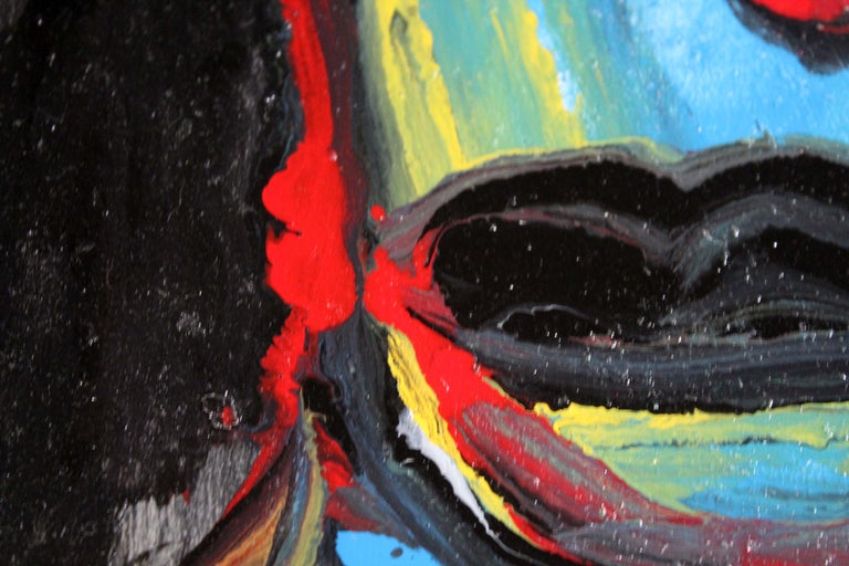 Thomas Pulgini Ruccini Modern Portrait Oil Painting on Board Framed For ...