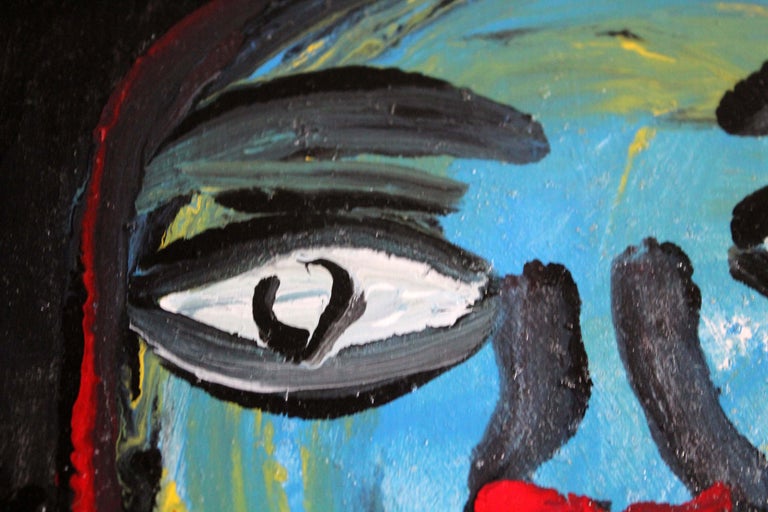 Thomas Pulgini Ruccini Modern Portrait Oil Painting on Board Framed For ...