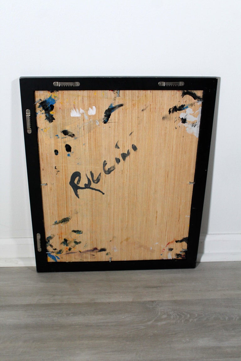 Thomas Pulgini Ruccini Modern Portrait Oil Painting on Board Framed For ...