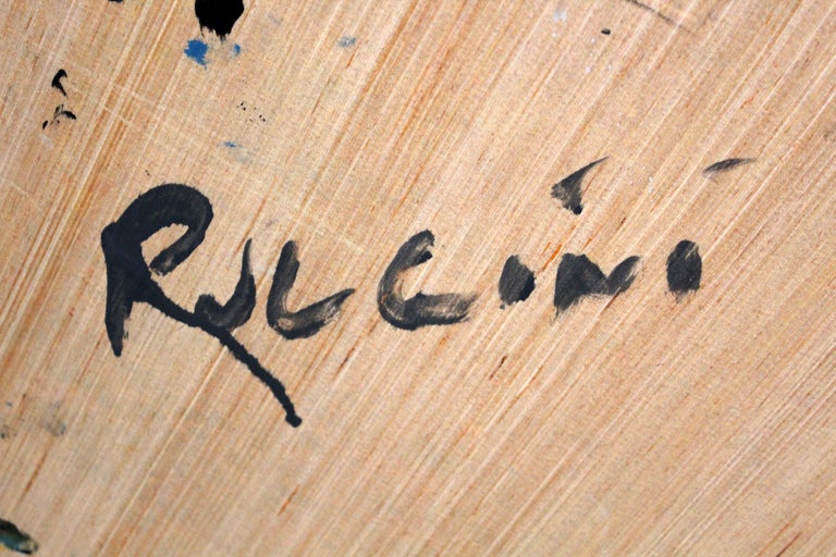 Thomas Pulgini Ruccini Modern Portrait Oil Painting on Board Framed For ...