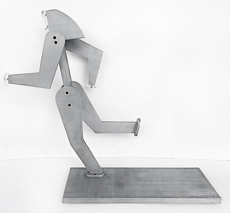 Thomas Robert Mann Running Man Sculpture, 1989 in Aluminum and Acrylic ...
