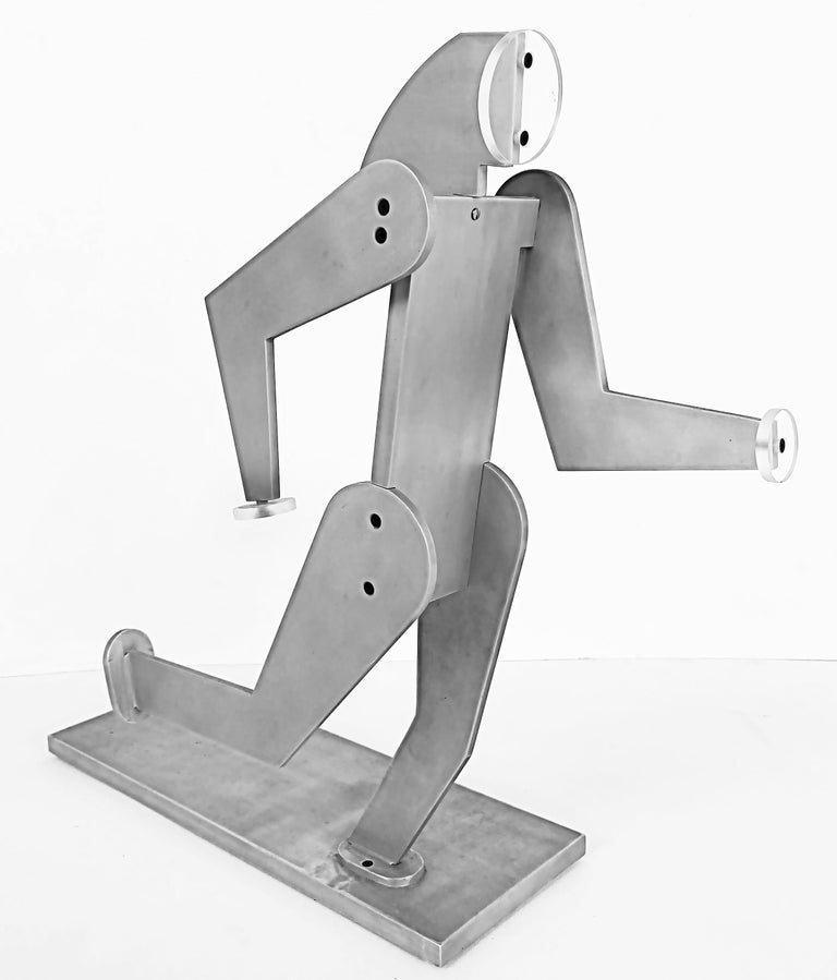 Thomas Robert Mann Running Man Sculpture, 1989 in Aluminum and Acrylic ...