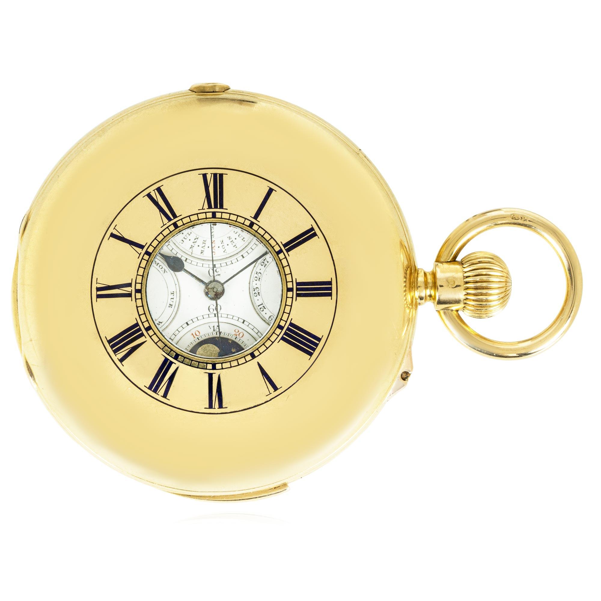 Thomas Russell and Son. A Rare Gold Perpetual Calendar Minute Repeater ...