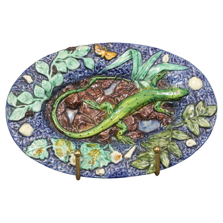 Thomas Sergent French Palissy Ware circa 1880 Lizard trompe l''oeil For ...