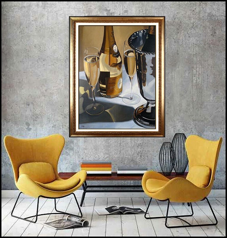 Thomas Stiltz – „Thomas Stiltz Large Oil On Canvas Painting Signed Wine ...