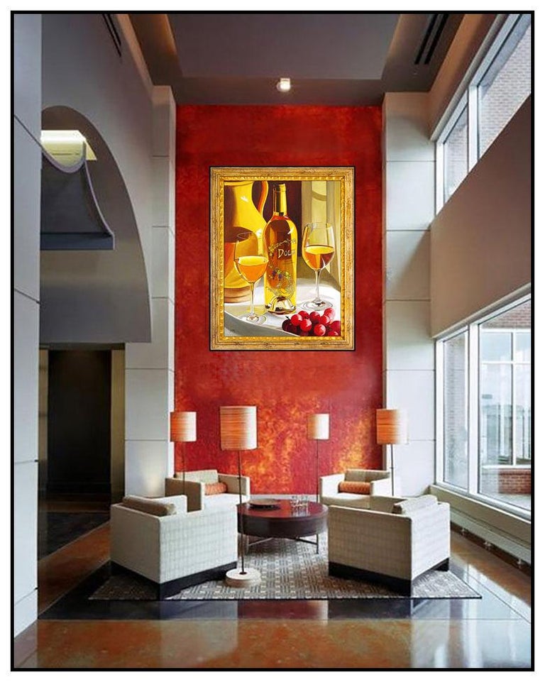 Thomas Stiltz - Thomas Stiltz Original Wine Painting Large Oil On ...