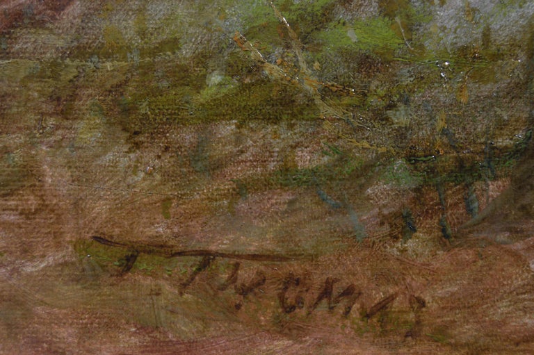 Thomas Thomas - 19th Century landscape oil painting of figures with ...