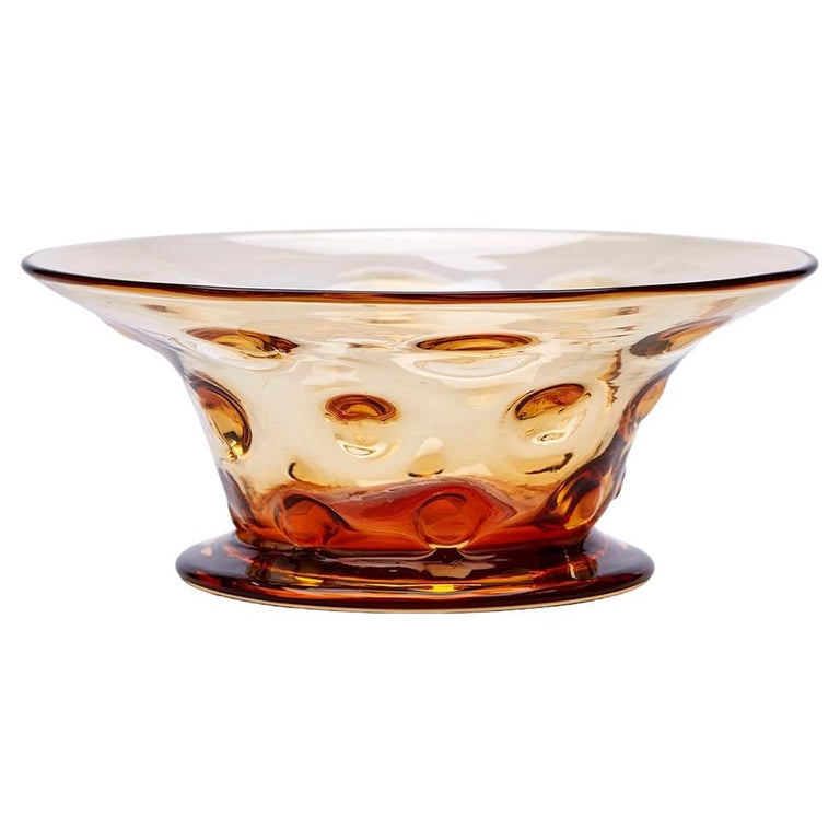 Thomas Webb Amber Glass Bulls Eye Bowl For Sale at 1stDibs
