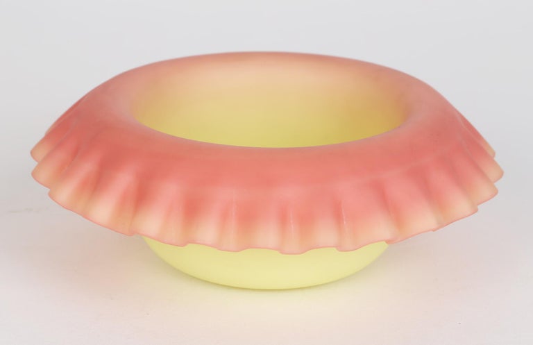 Thomas Webb Burmese Uranium Satin Glass Bowl For Sale At 1stdibs Thomas Webb Burmese Glass