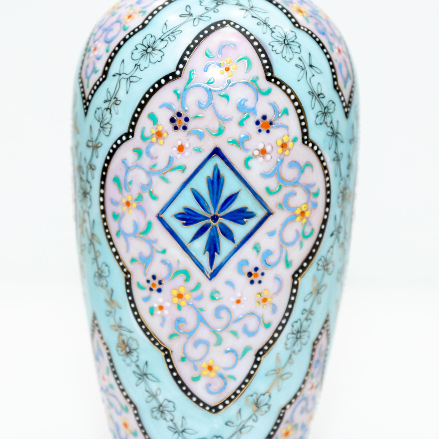 Thomas Webb Moroccan Motif Vase For Sale at 1stDibs