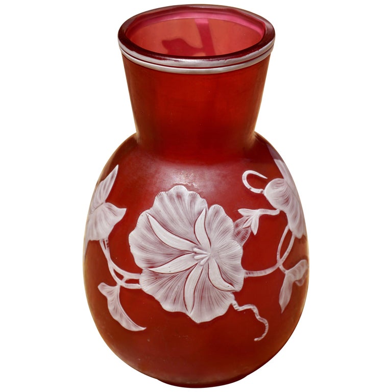 Thomas Webb and Sons Red and White Cameo Vasea at 1stDibs