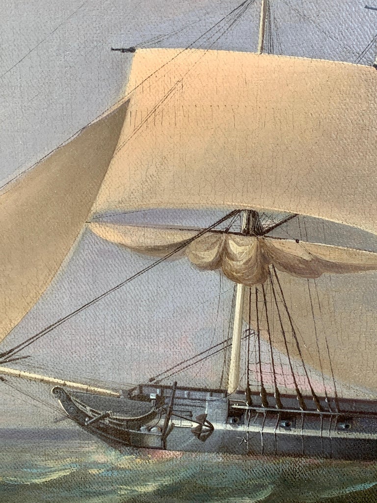 English 19th century Sloop of war frigate, two masted, 18 gun warship ...