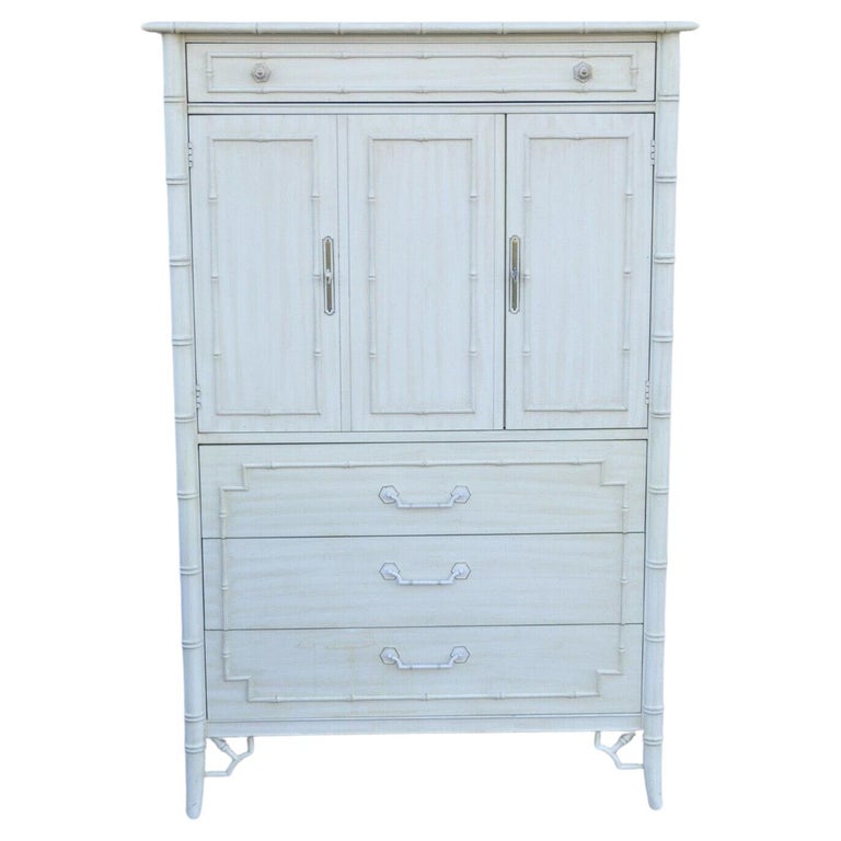 Thomasville Allegro Faux Bamboo Fretwork Highboy Tall Chest Dresser ...