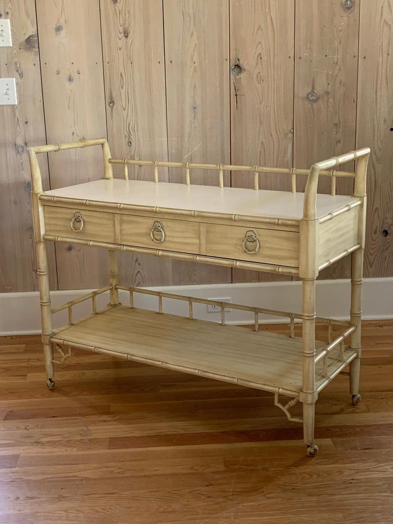 Thomasville Allegro Faux Bamboo Serving Cart For Sale at 1stDibs