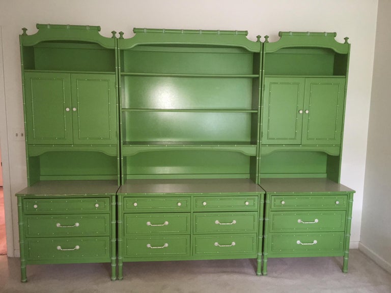 Thomasville Allegro Faux Bamboo Wall Unit at 1stDibs