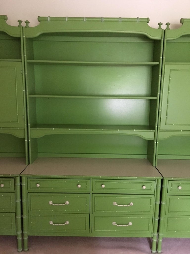 Thomasville Allegro Faux Bamboo Wall Unit at 1stDibs