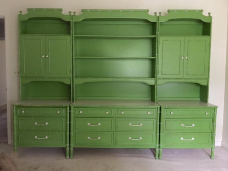 Thomasville Allegro Faux Bamboo Wall Unit at 1stDibs