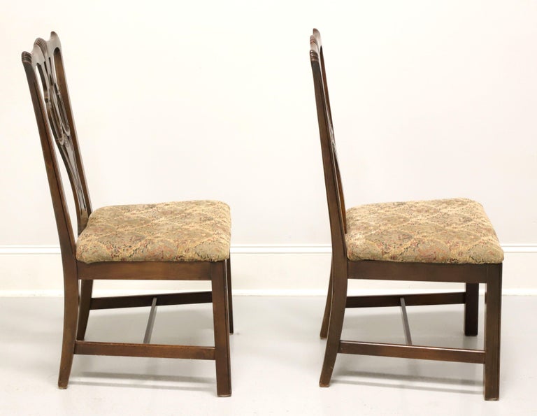 THOMASVILLE Solid Cherry Chippendale Straight Leg Dining Side Chairs ...