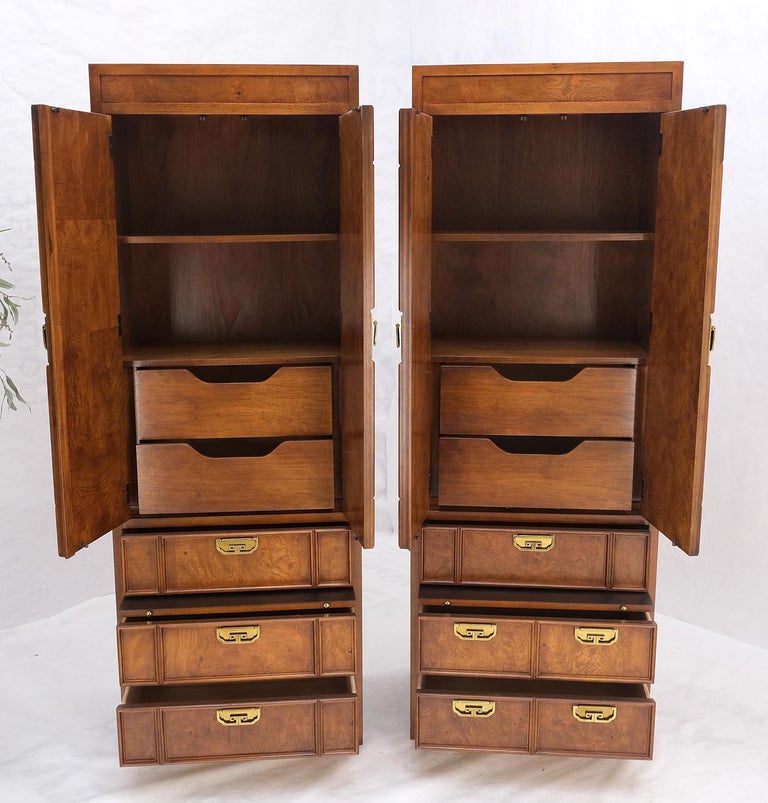 Thomasville Tall Tower Shape Highboy Dressers W/ Drawer Compartment ...