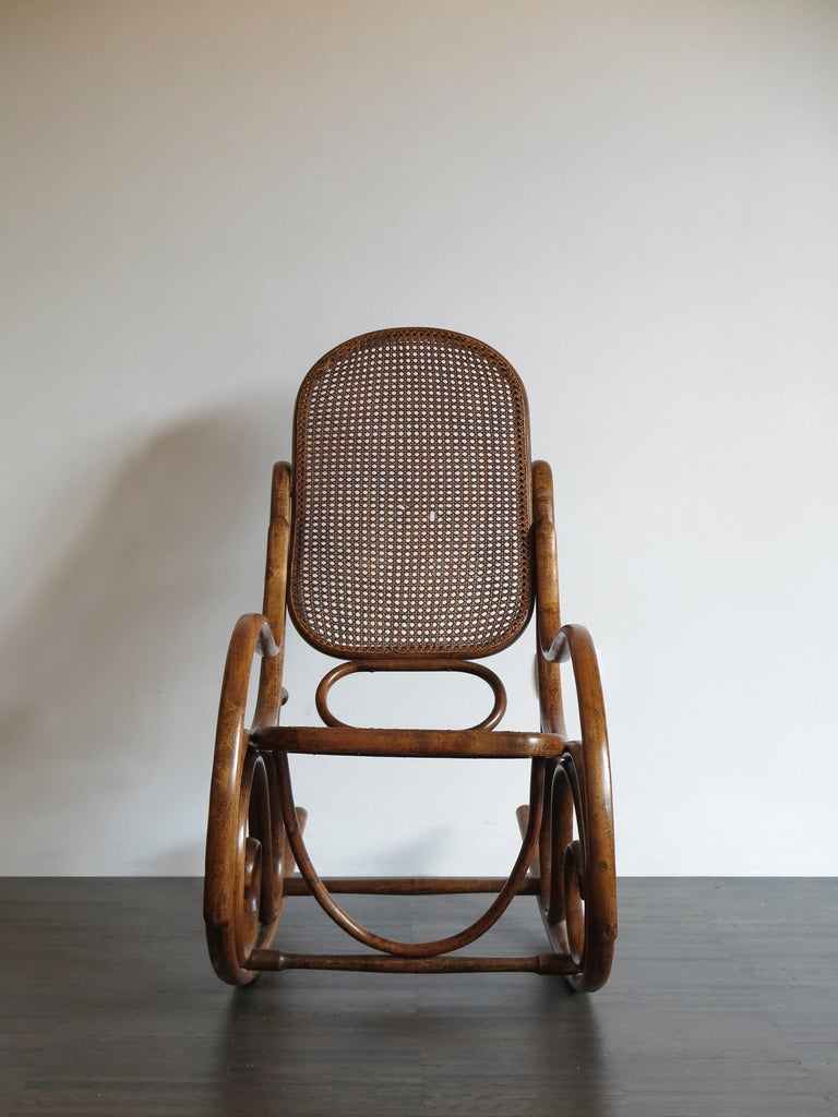 Thonet Bentwood Cane Rocking Chair, 1920s at 1stDibs | 1920s rocking ...
