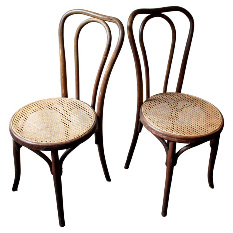 Thonet Cane Chair Set by Fischel at 1stDibs