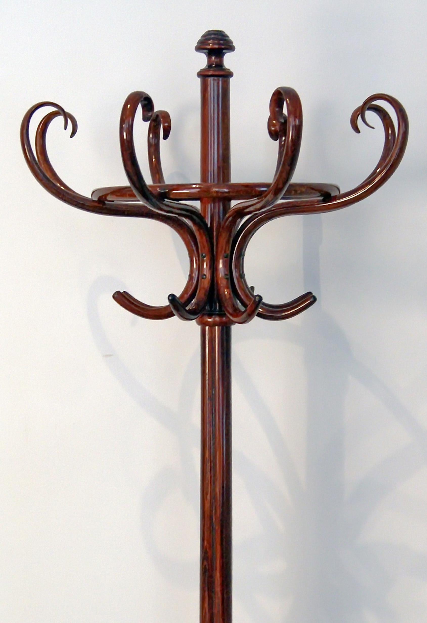 Thonet Coat-Tree Coat Rack Number 1 Bentwood Mahogany Stained, circa ...