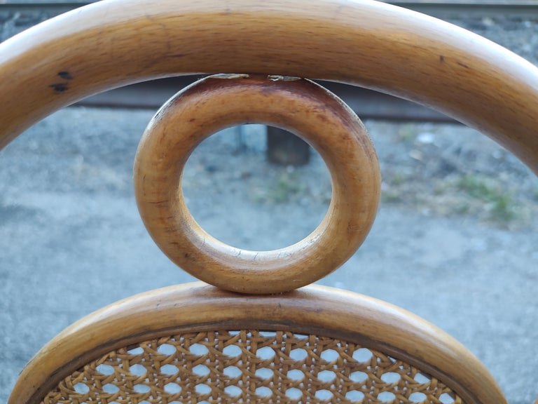 Thonet Model 17 Tall Back Caned Bentwood Armchairs Set of 4 For Sale at 1stDibs