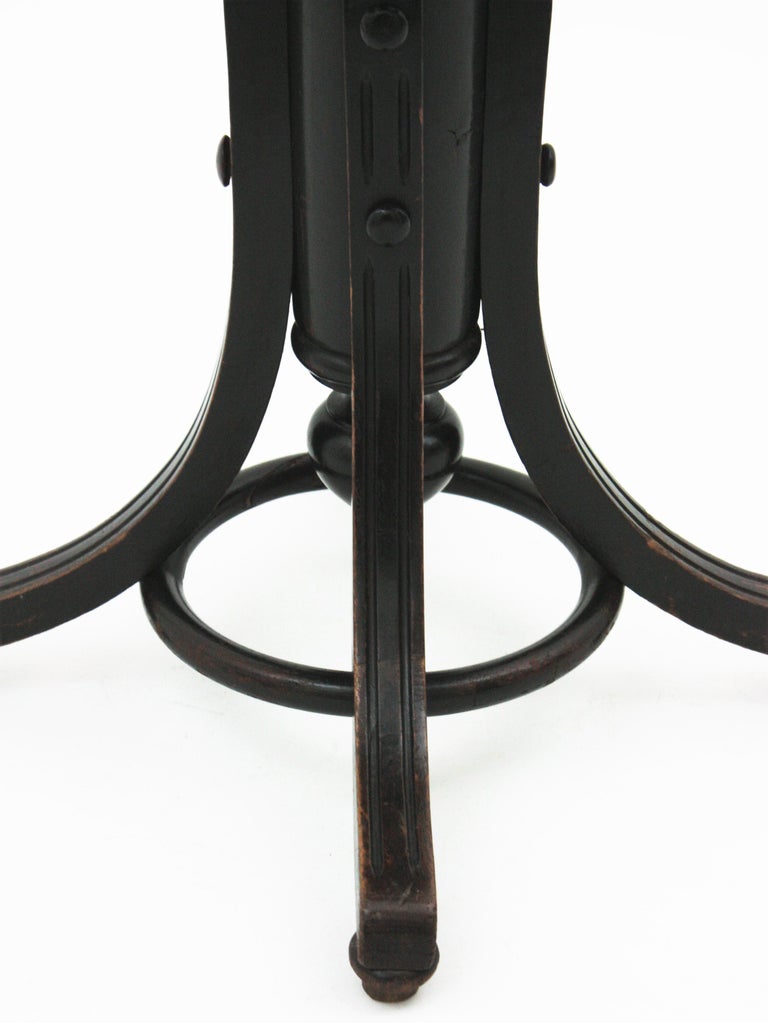 Thonet Style Revolving Stool with Cane Seat For Sale at 1stDibs
