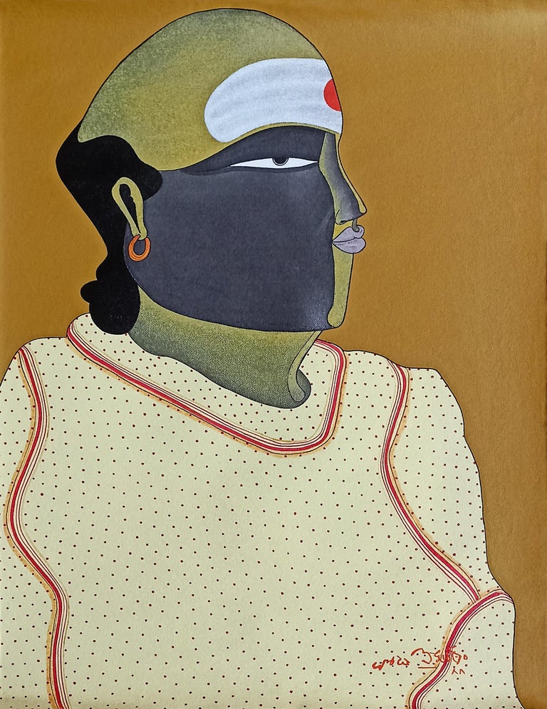 Thota Vaikuntam - Telengana Pandit, Acrylic on Canvas by Modern Artist ...