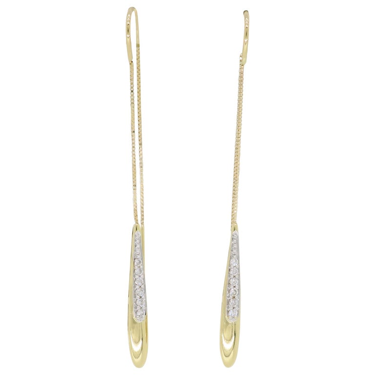 Threaded Diamond Drop Earrings at 1stDibs