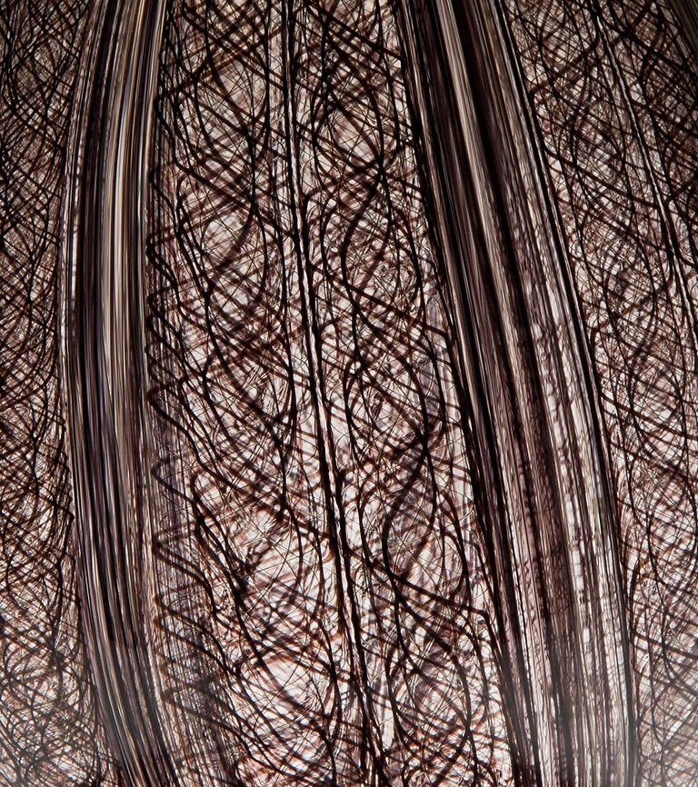 Threads IV, a unique clear and aubergine Glass blown Sculpture by Ann ...