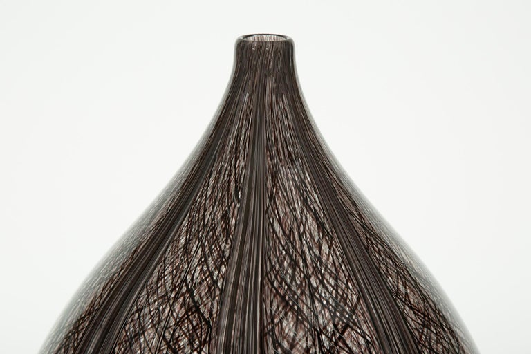 Threads IV, a unique clear and aubergine Glass blown Sculpture by Ann ...