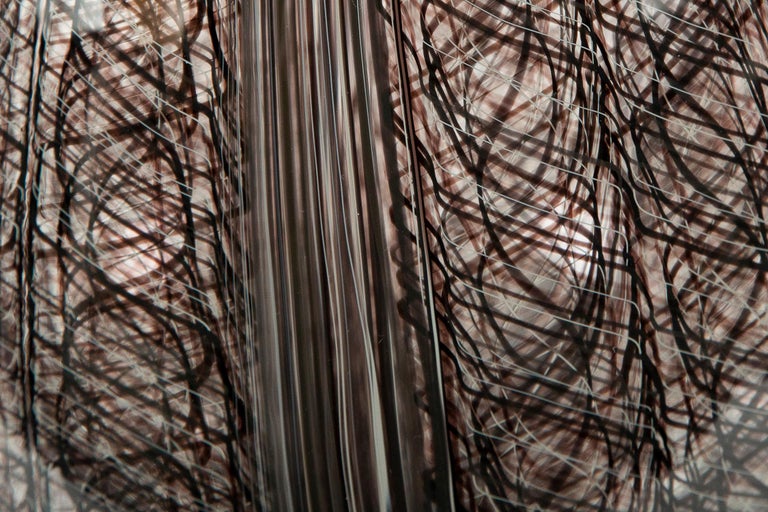 Threads IV, a unique clear and aubergine Glass blown Sculpture by Ann ...