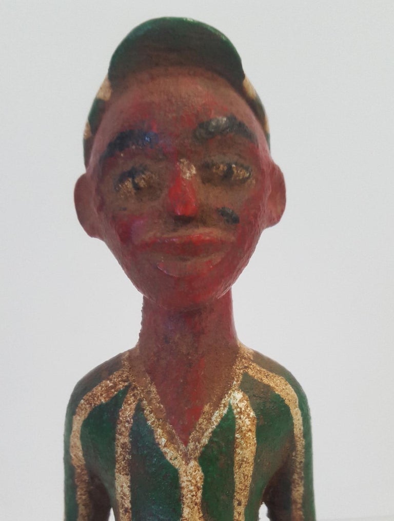 Three 20th Century, Wooden Ivory Coast Colonial Male Figures at 1stDibs