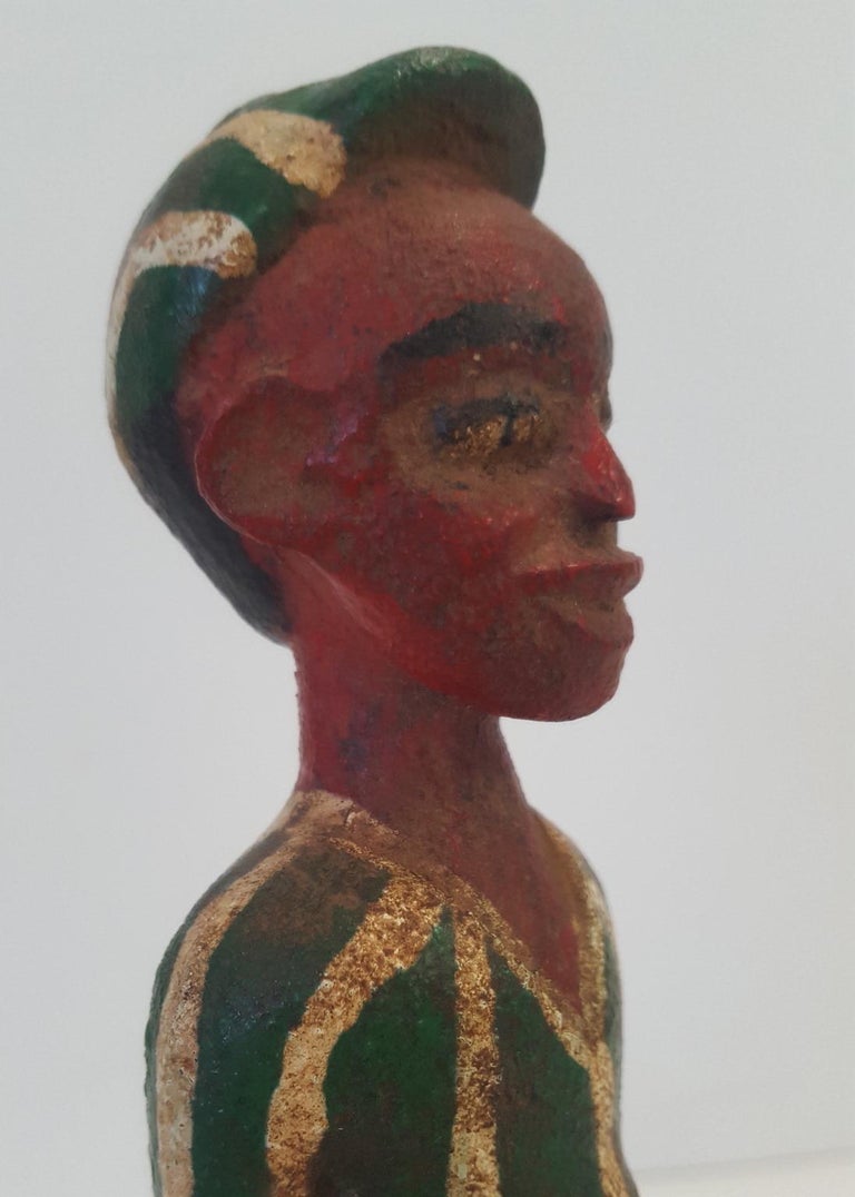 Three 20th Century, Wooden Ivory Coast Colonial Male Figures at 1stDibs