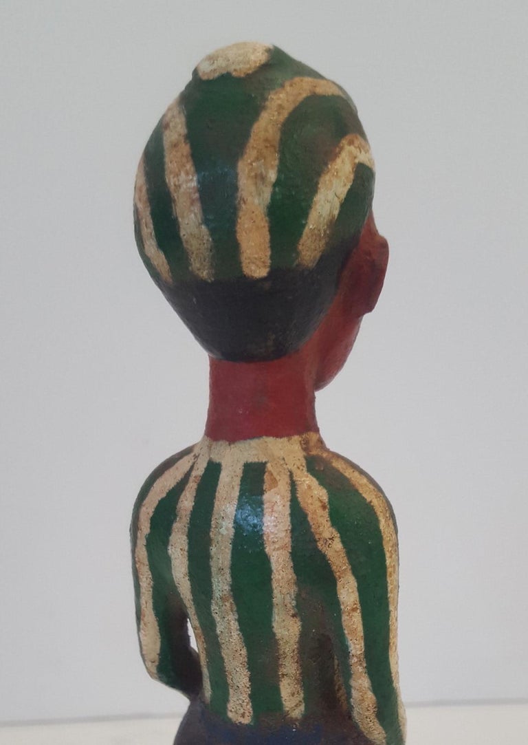 Three 20th Century, Wooden Ivory Coast Colonial Male Figures at 1stDibs