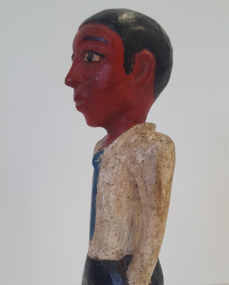Three 20th Century, Wooden Ivory Coast Colonial Male Figures at 1stDibs