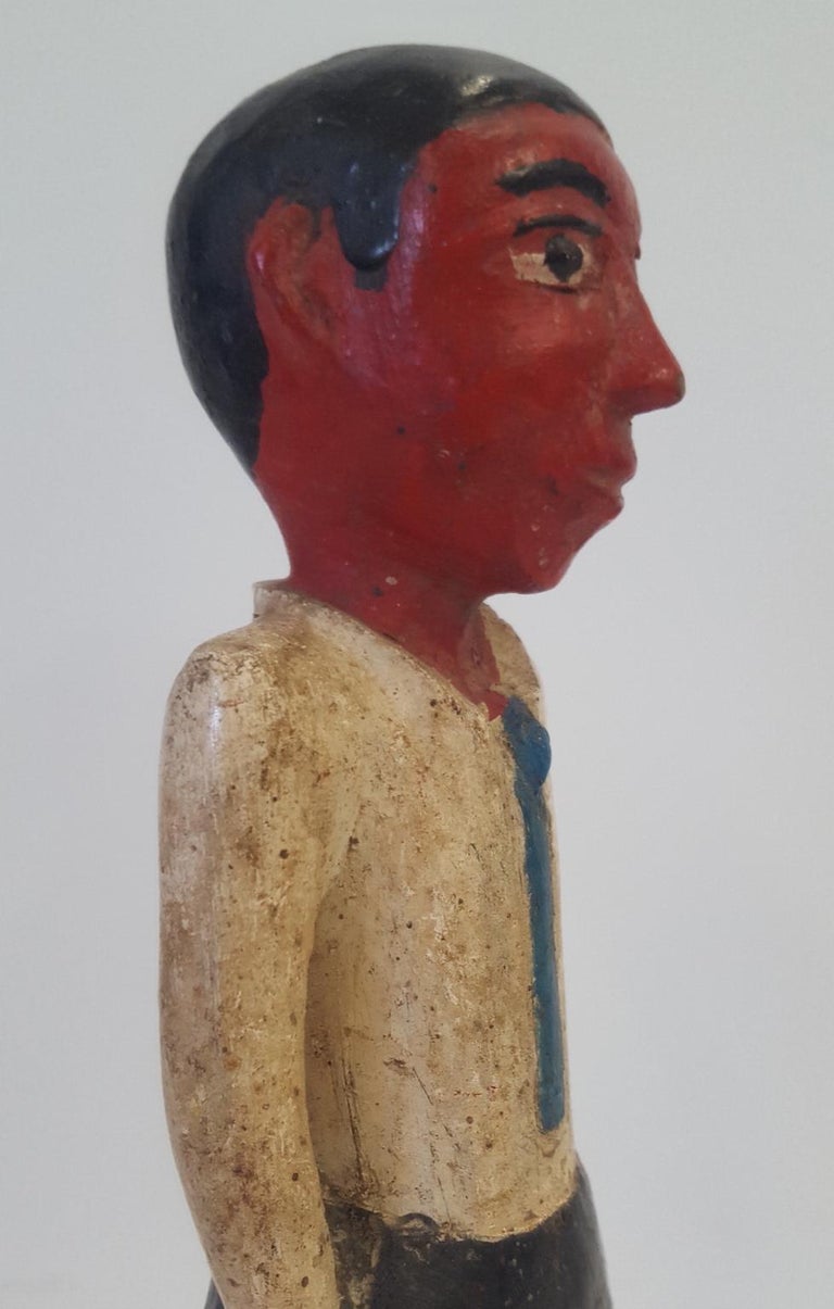 Three 20th Century, Wooden Ivory Coast Colonial Male Figures at 1stDibs