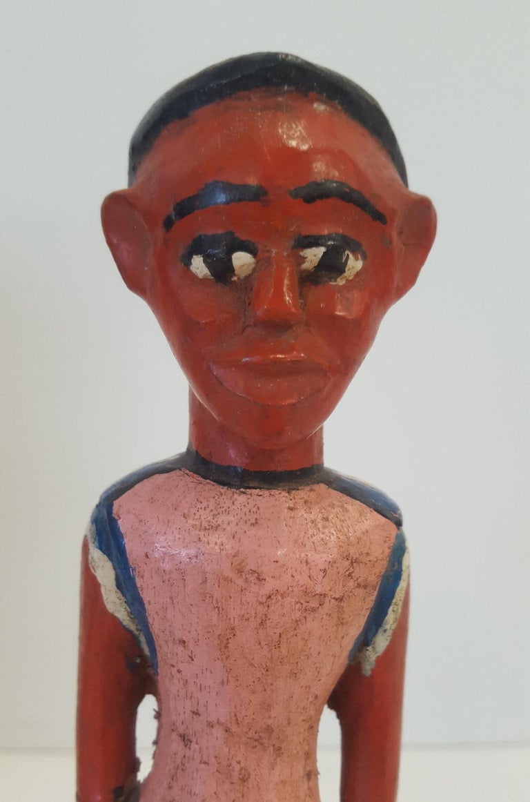Three 20th Century, Wooden Ivory Coast Colonial Male Figures at 1stDibs