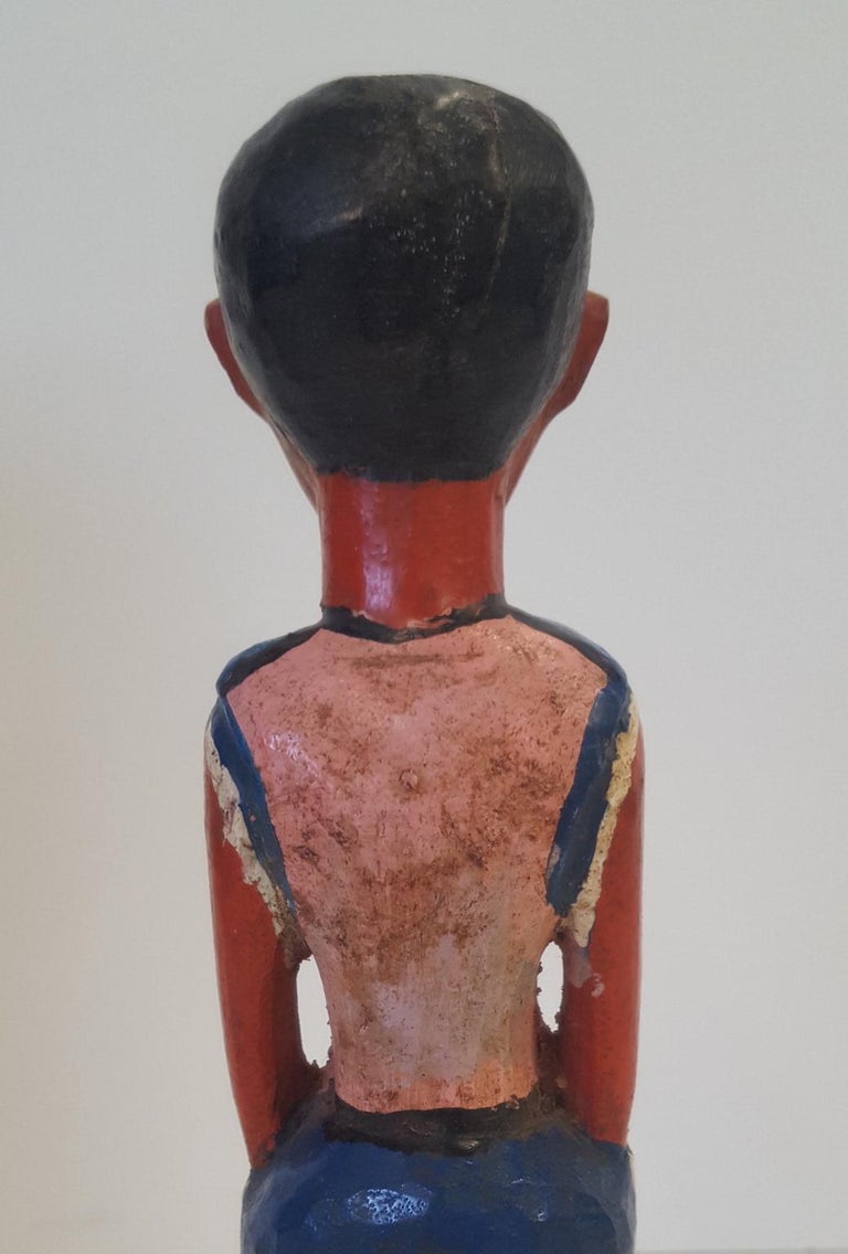 Three 20th Century, Wooden Ivory Coast Colonial Male Figures at 1stDibs